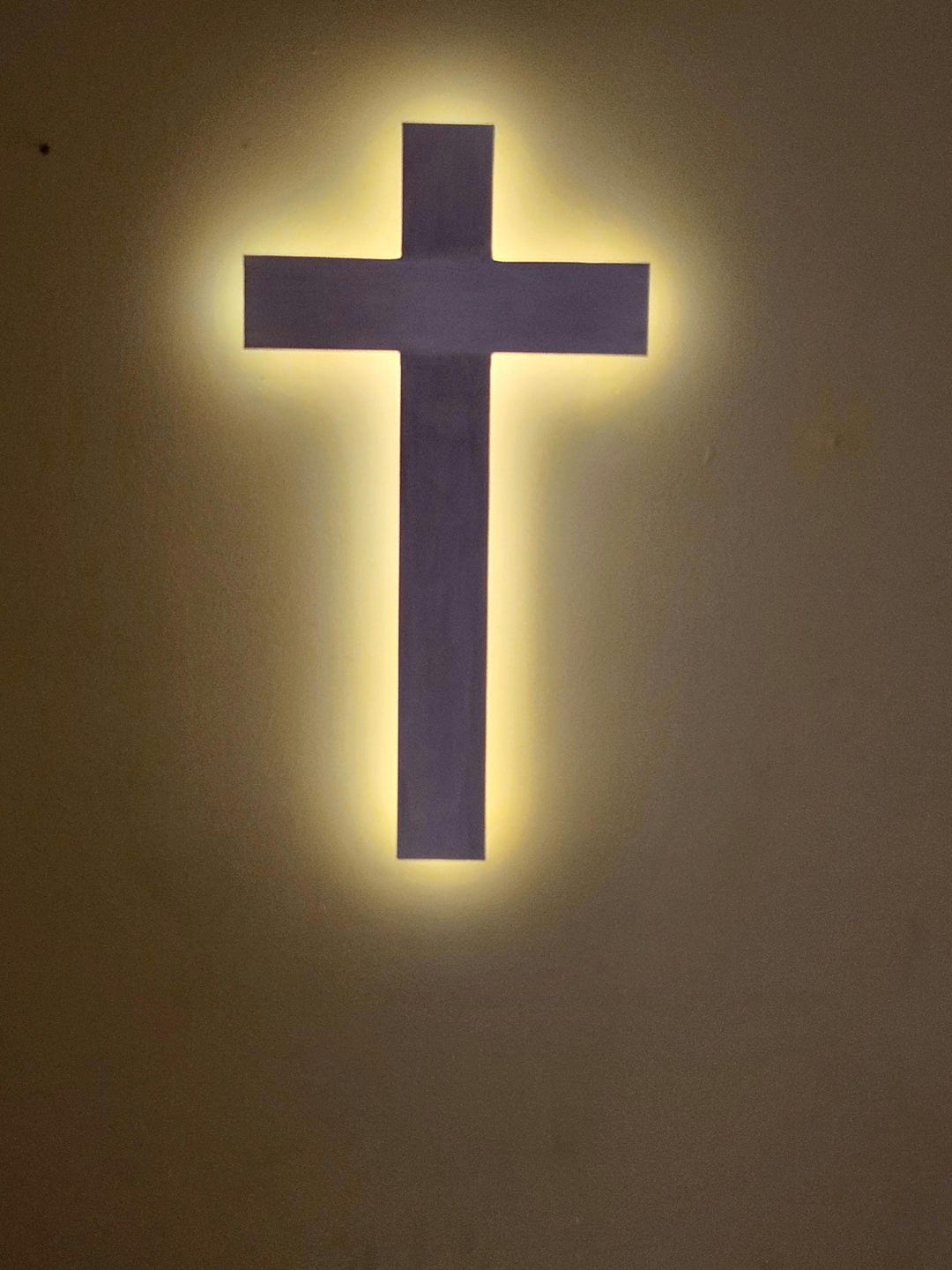 2' Tall Lighted Decor Christian Wood Cross Backlighted Battery Operated ...