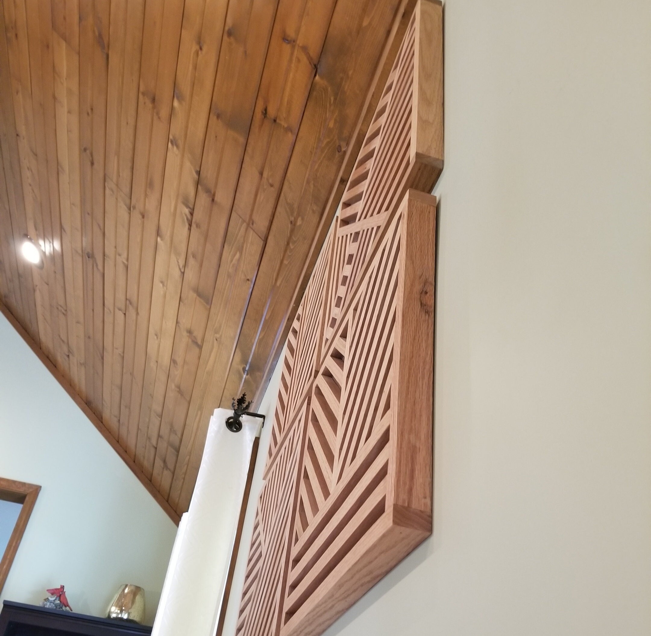 Geometric Solid Red Oak Wood Wall Art Geometric Wall Art Solid - Etsy