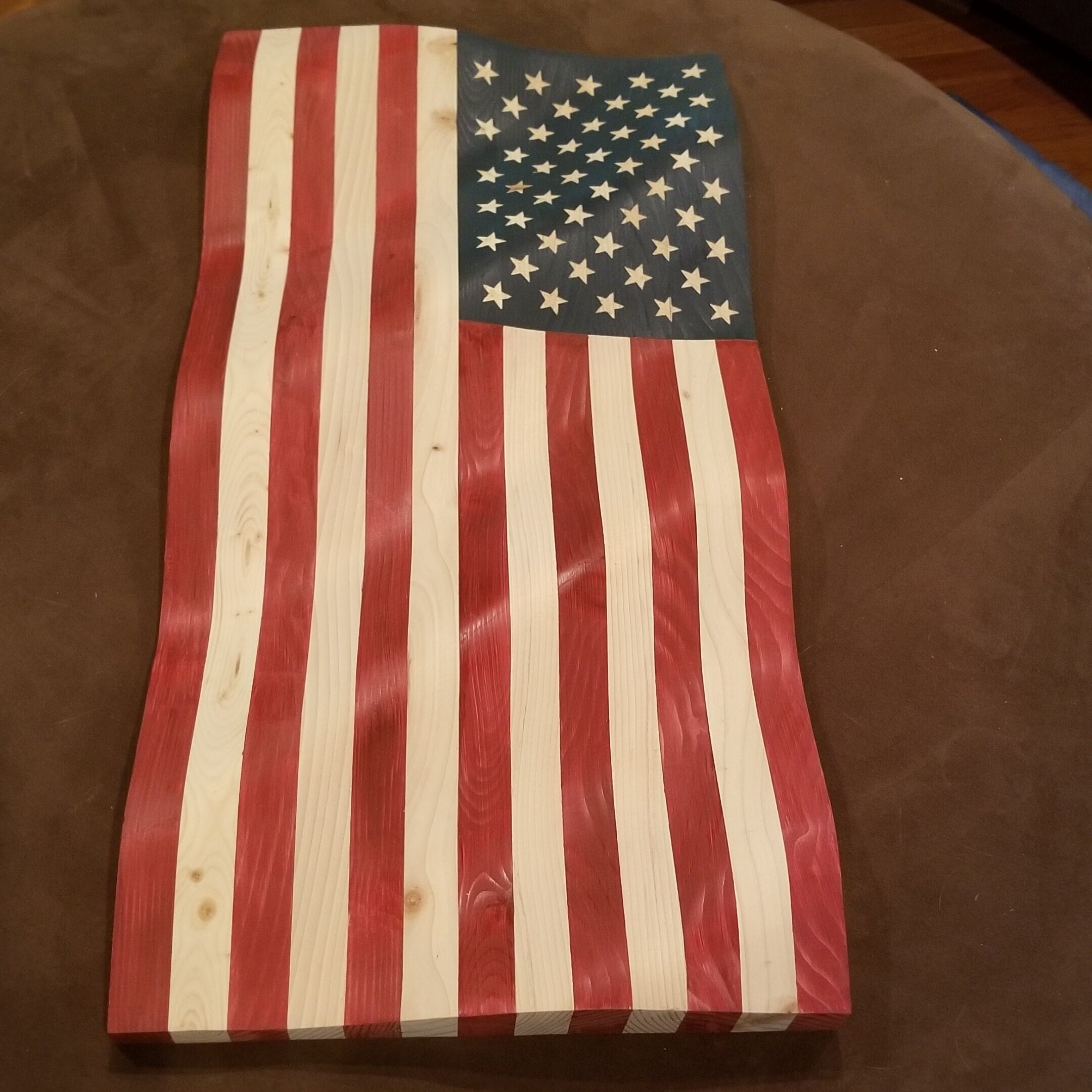 Waving Wood American Flag Wood Wall Art American Flag Patriot Wood Art ...