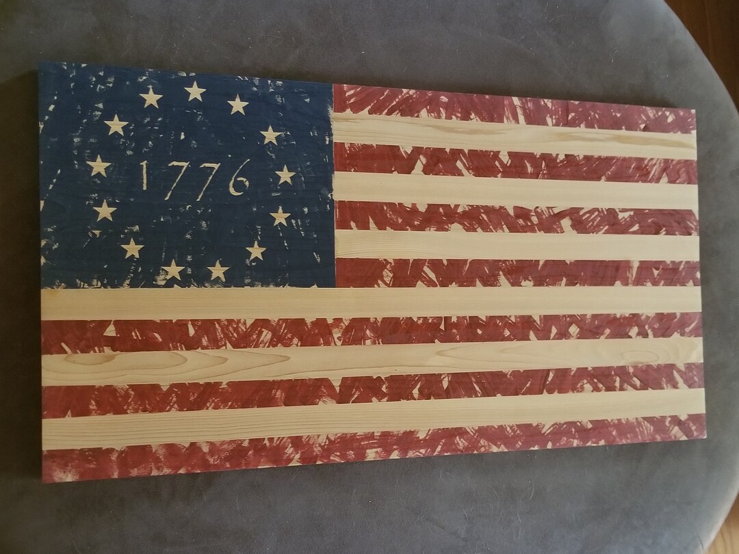 Original Betsy Ross American Flag Wood Art 13 Colonies Flag Wood Wall ...