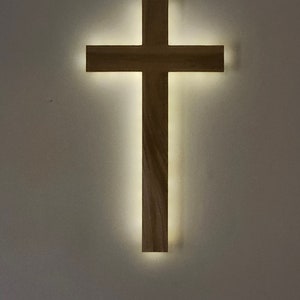 3' Tall Lighted Wood Cross Easter Christian Wood Cross LED Backlit ...