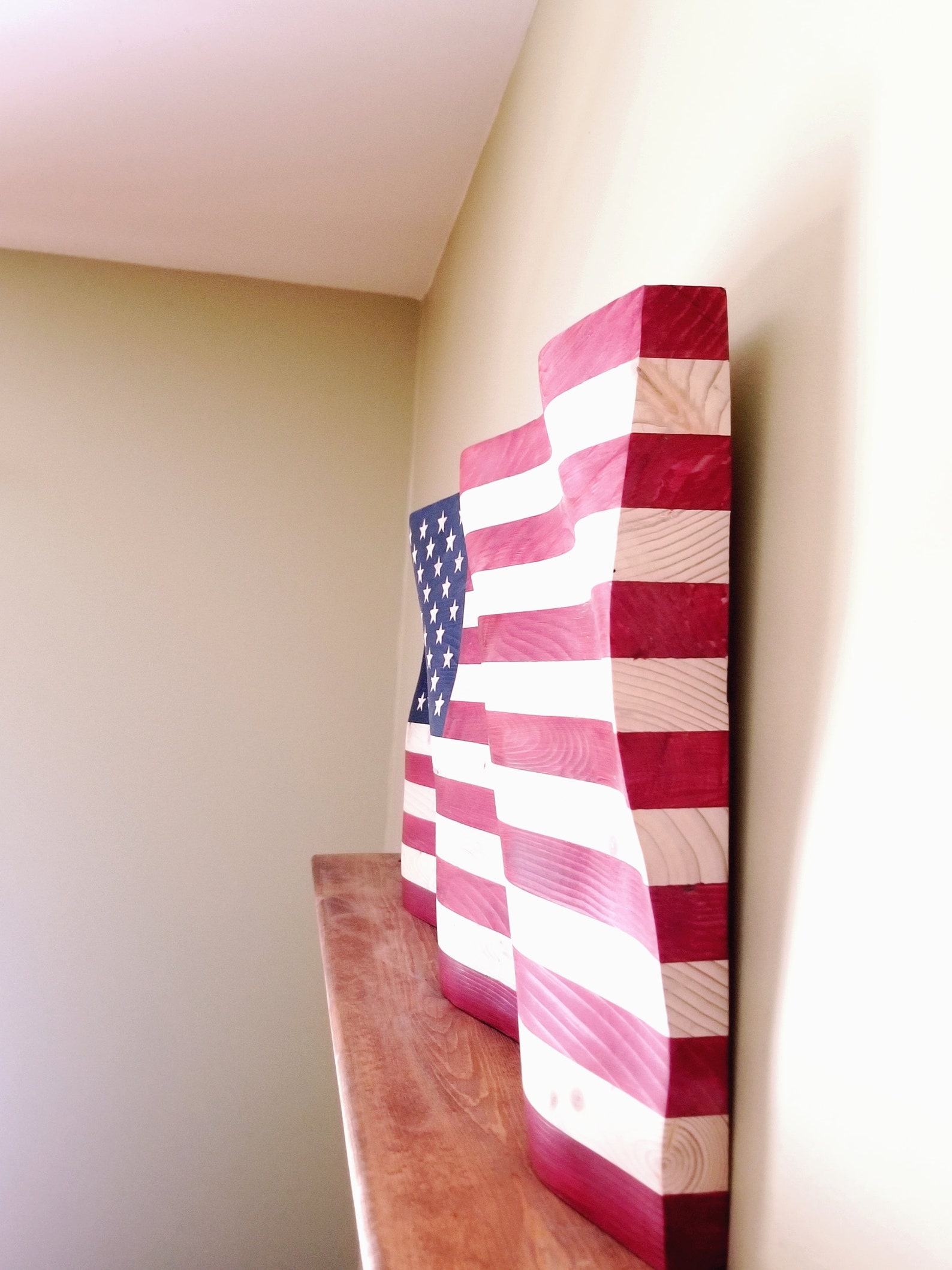 Waving Wood American Flag Wood Wall Art American Flag Patriot Wood Art ...