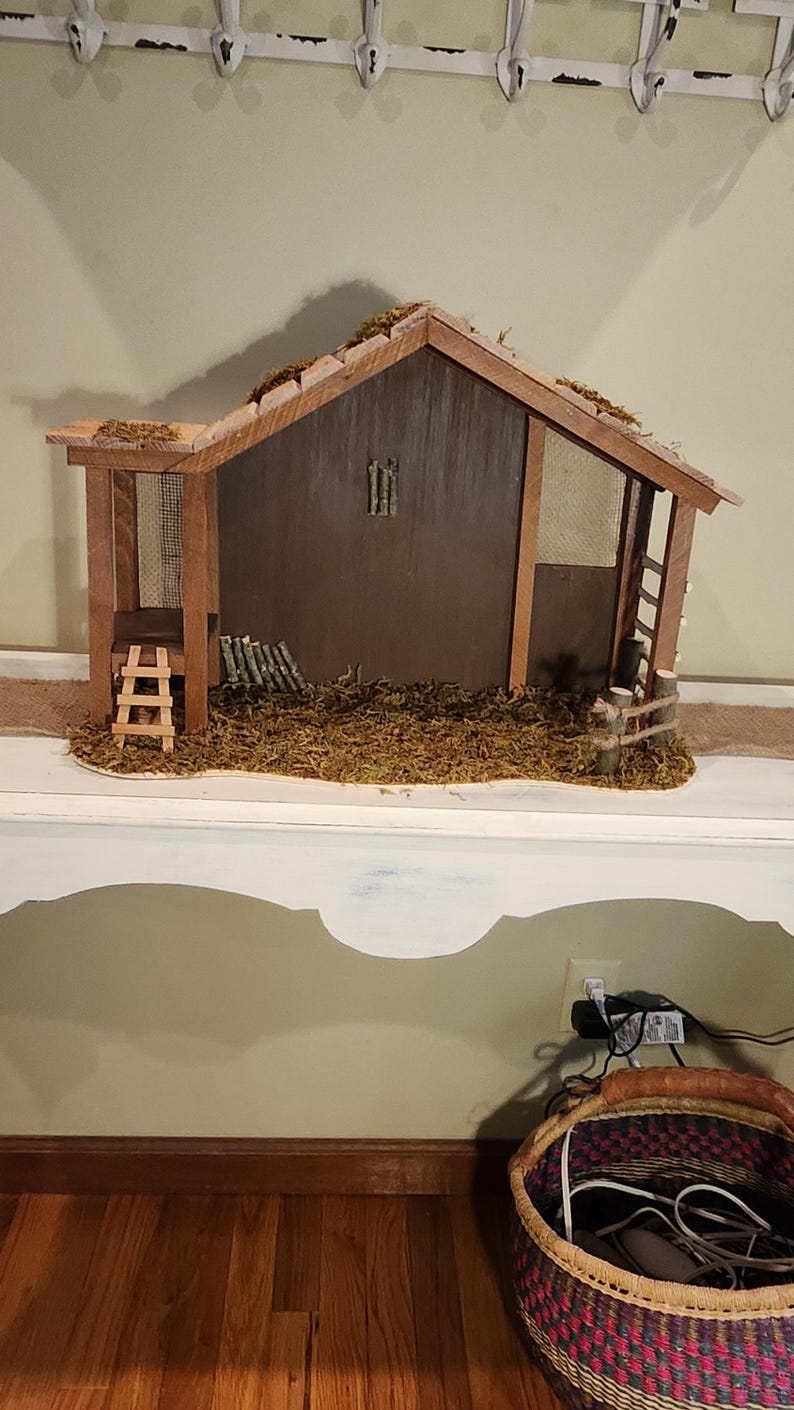 Nativity Stable Christmas Decor Lighted Creche Christmas Bethlehem ...