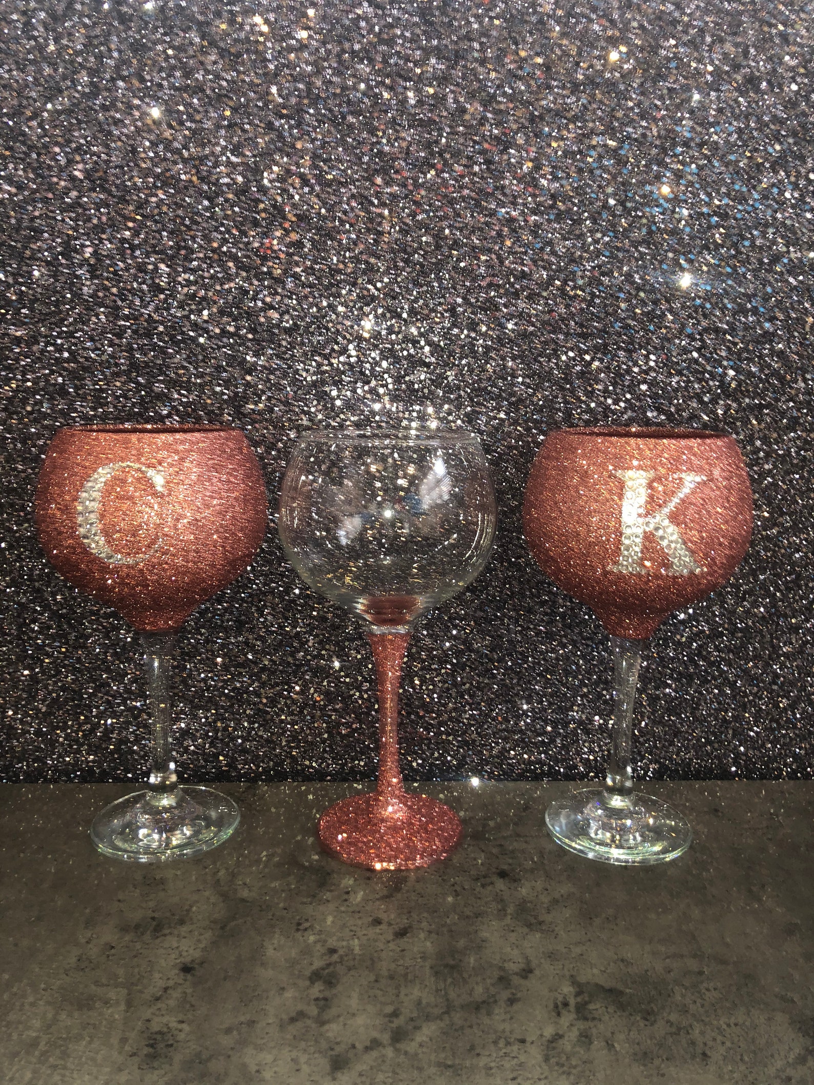Glitter Gin Glass Etsy