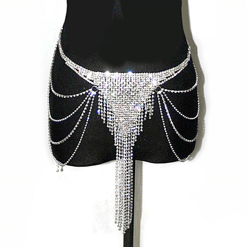 Sex Crystal Bling Bling Rhinestone Lingerie Panties With Fringe Etsy