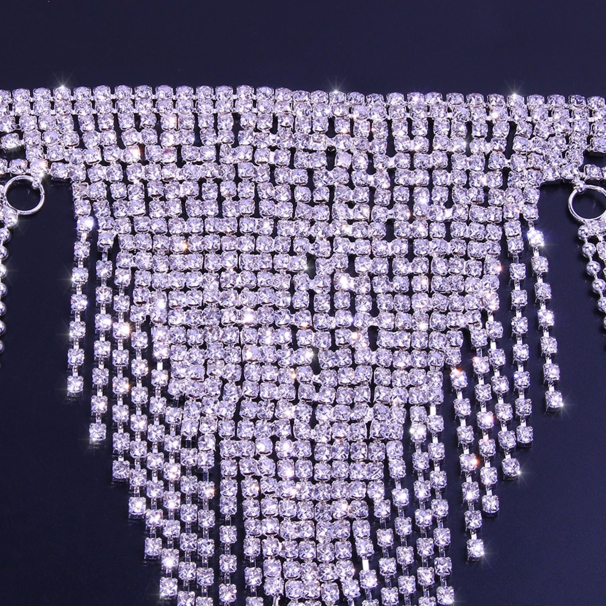 Sex Crystal Bling Bling Rhinestone Lingerie Panties With Fringe Etsy
