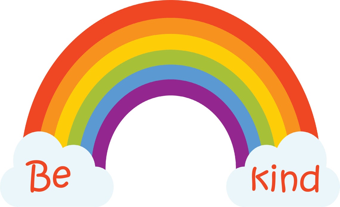 Digital Rainbow Be Kind, Nursery Art, Baby Prints, Inspirational Words ...