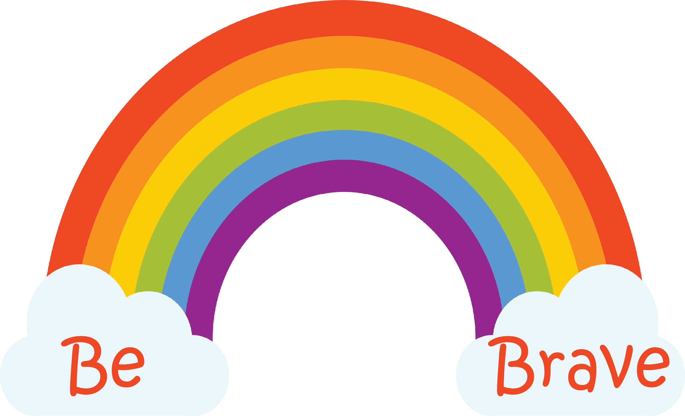 Digital Rainbow Be Brave, , Nursery Art, Baby Prints, Inspirational ...