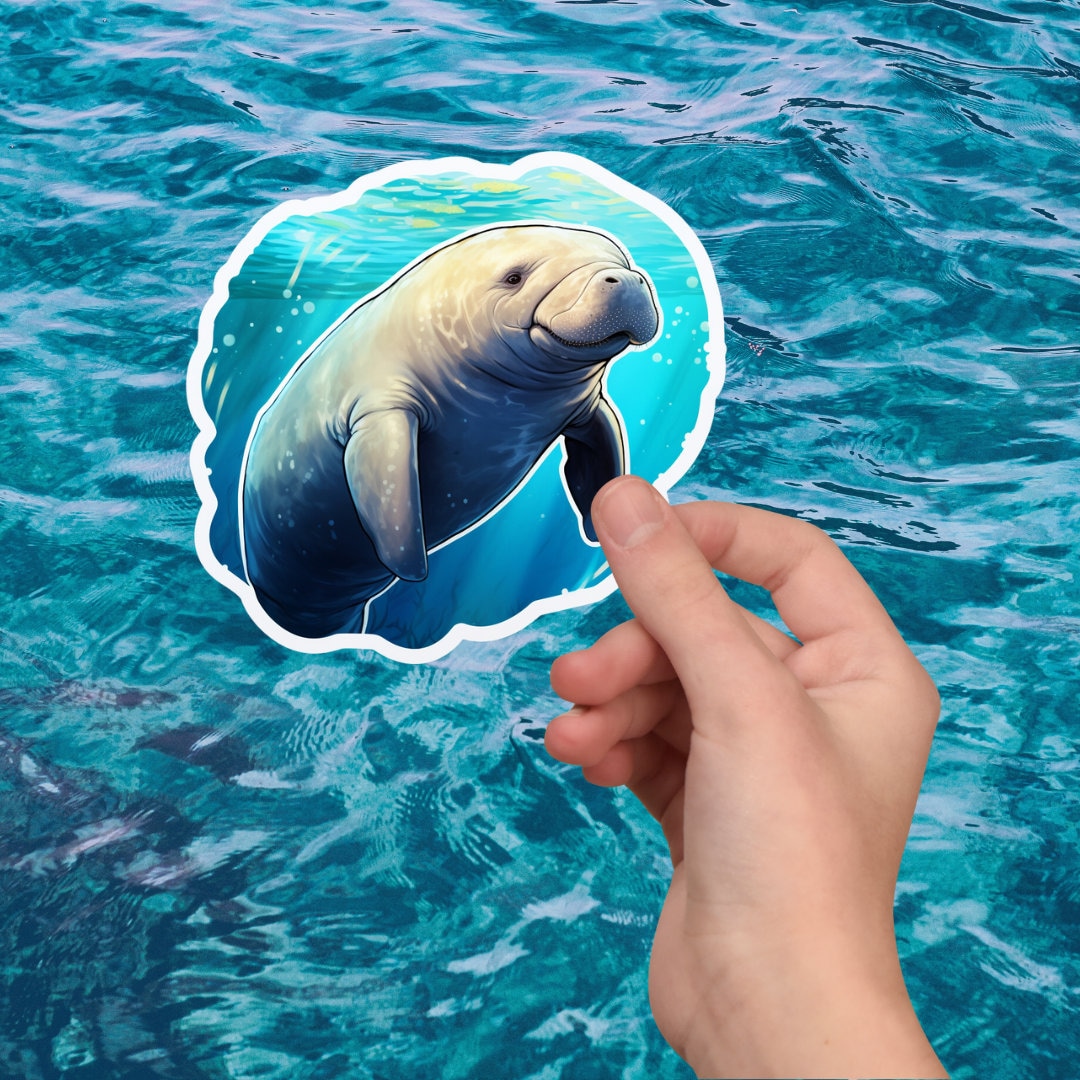 Manatee Vinyl Sticker Set Manatee Fish Sticker Set Ocean Stickers - Etsy