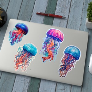 Jellyfish Sticker Gift Set - Includes 4 Waterproof Stickers - Etsy