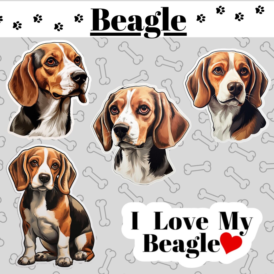 Beagle Sticker Sheet | Beagle Lover Gifts | Beagle Stationery | Pet ...