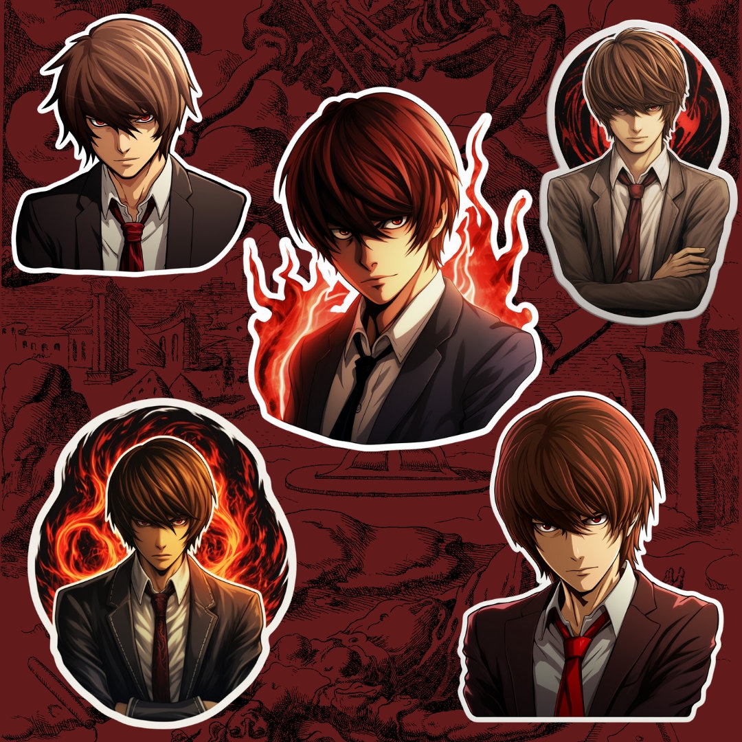 Death Note Light Yagami Inspired Anime Sticker Gift Set Includes 5 ...