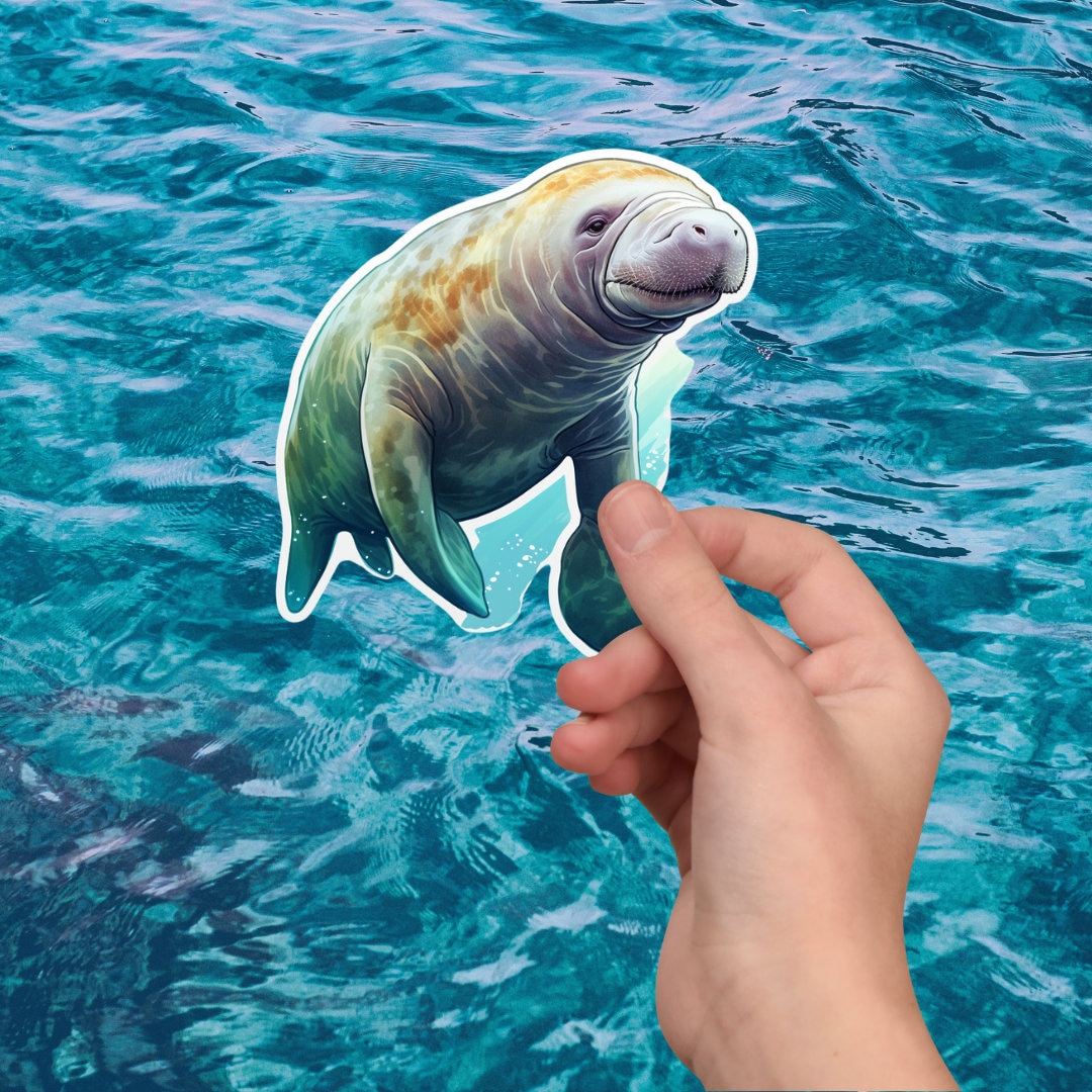 Manatee Vinyl Sticker Set Manatee Fish Sticker Set Ocean Stickers - Etsy