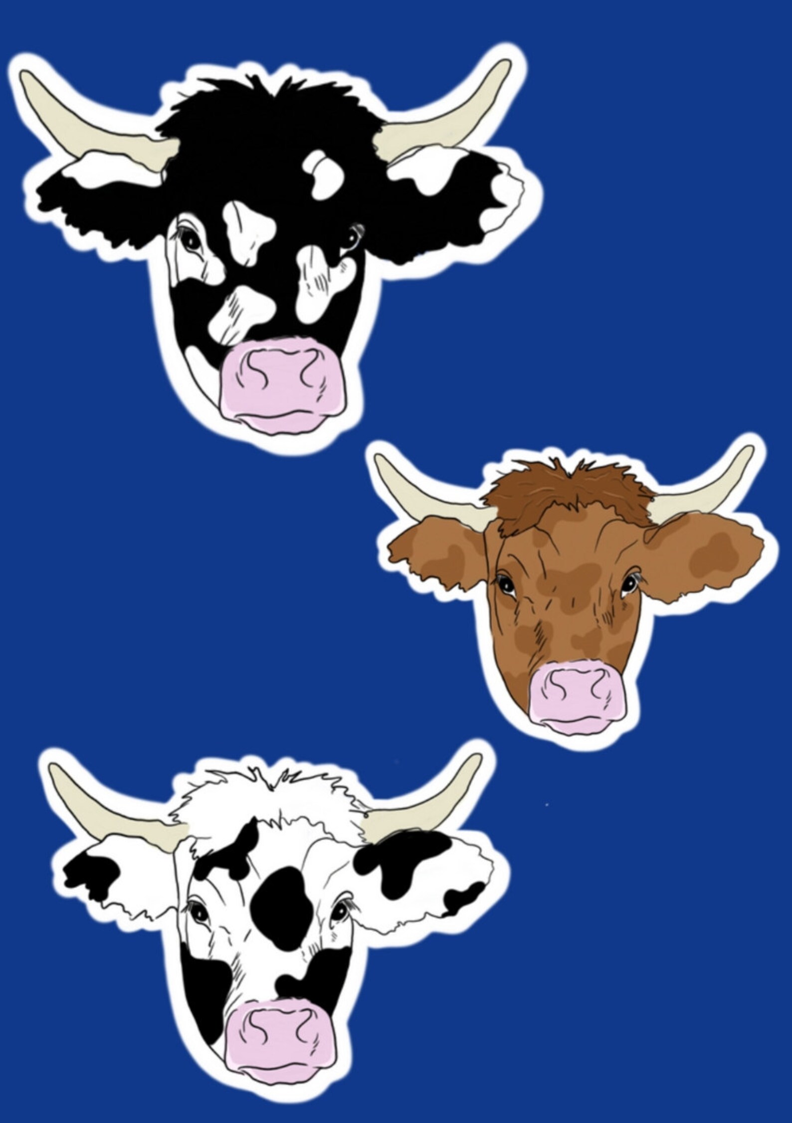 Cow Stiker Laprop Sticker Stocking Stuffer - Etsy