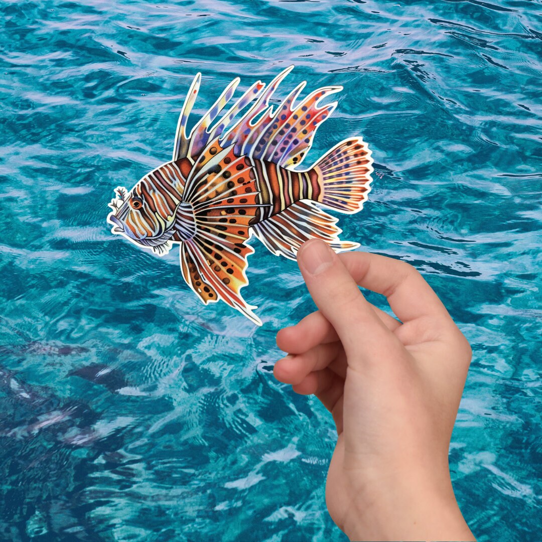 Lion Fish Vinyl Sticker Set Lion Fish Sticker Set Ocean Stickers - Etsy