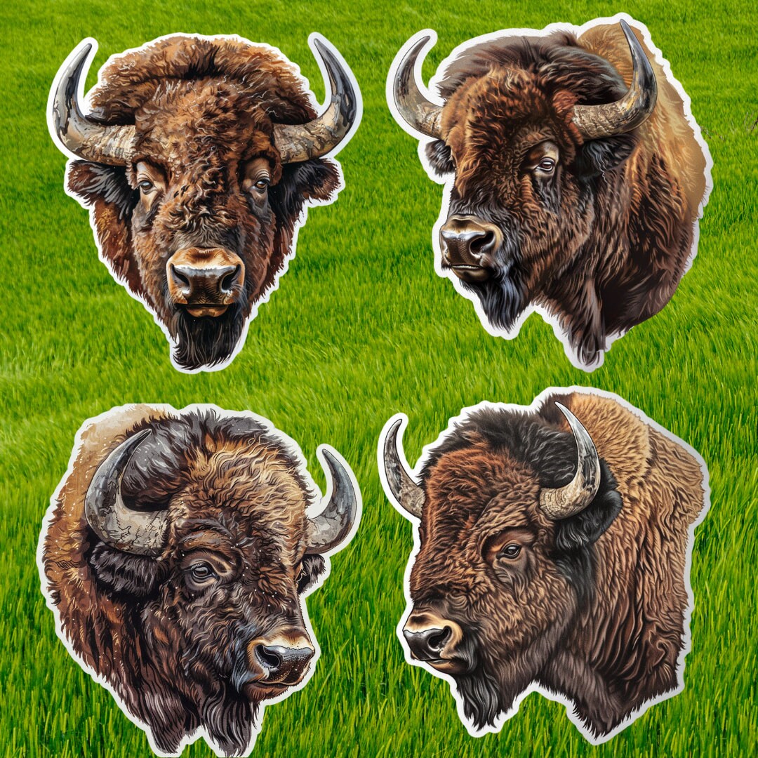 Bison Sticker Sheet | Bison Stickers |bison Decor - Etsy