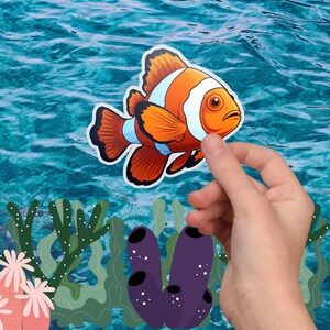 Clown Fish Sticker Gift Set - Includes 5 Waterproof Stickers - Etsy