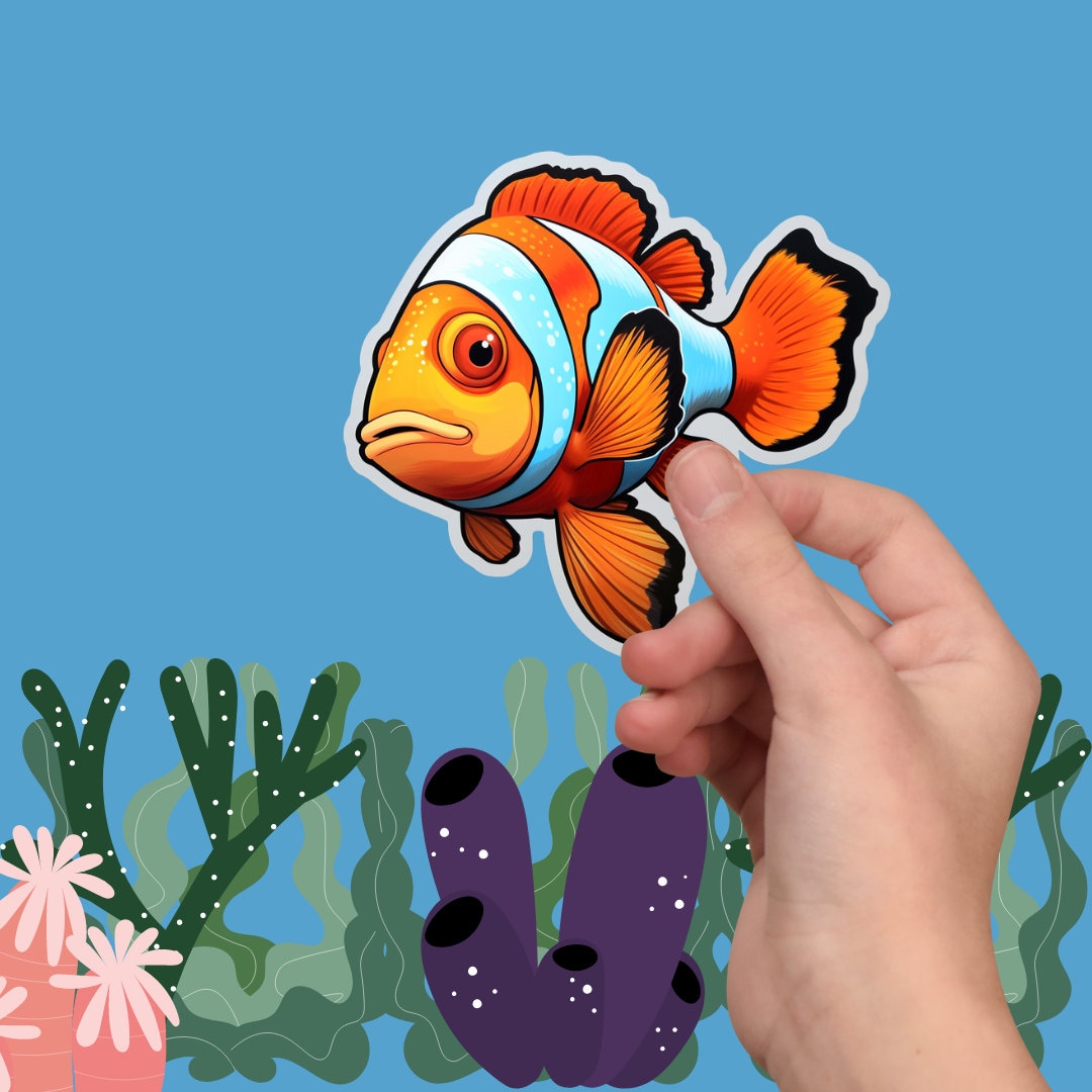 Clown Fish Sticker Gift Set Includes 5 Waterproof Stickers - Etsy