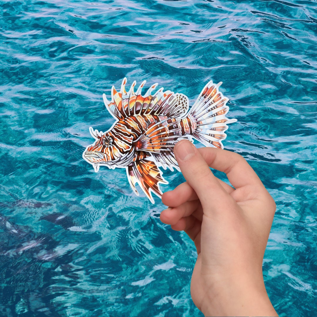 Lion Fish Vinyl Sticker Set Lion Fish Sticker Set Ocean Stickers - Etsy