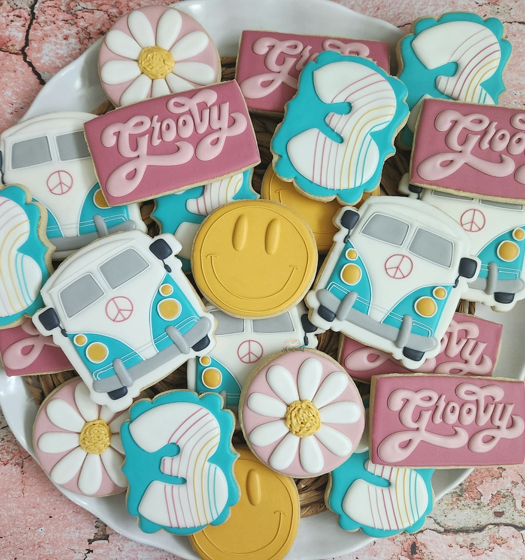 Groovy Birthday Cookies - Etsy