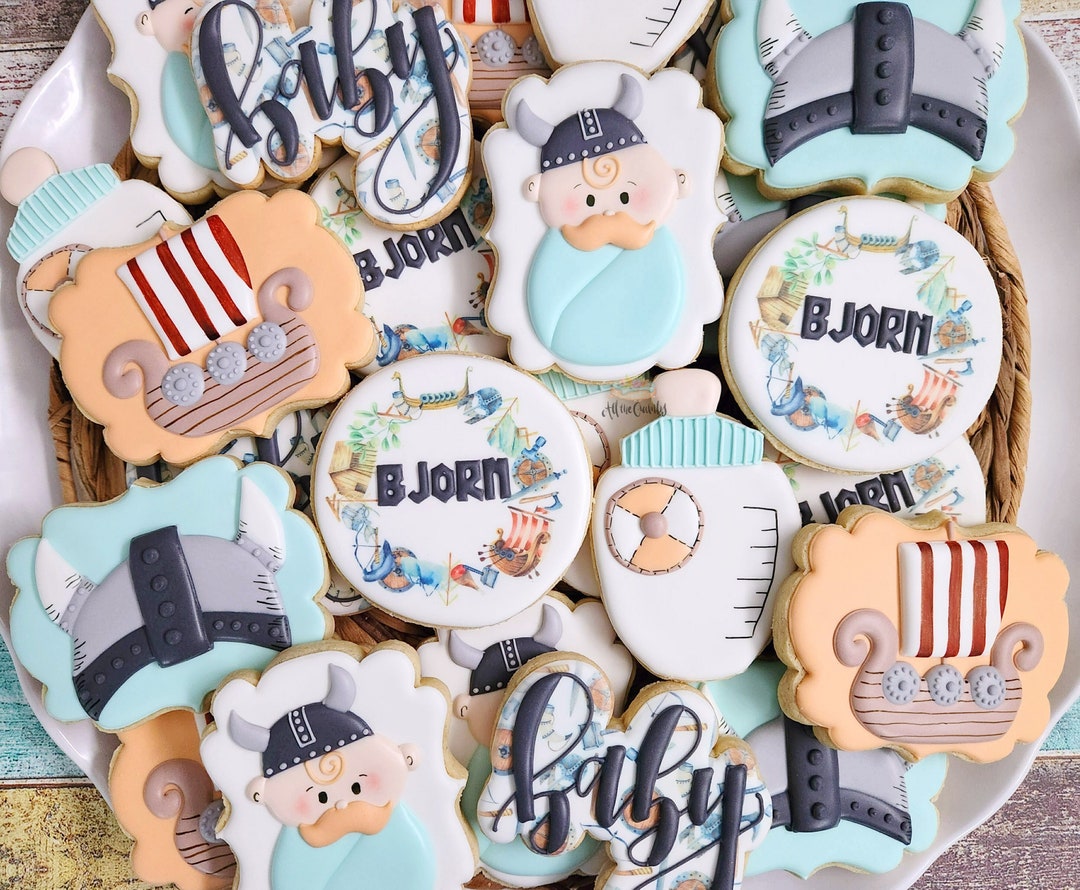 Viking Baby Shower Cookies - Etsy