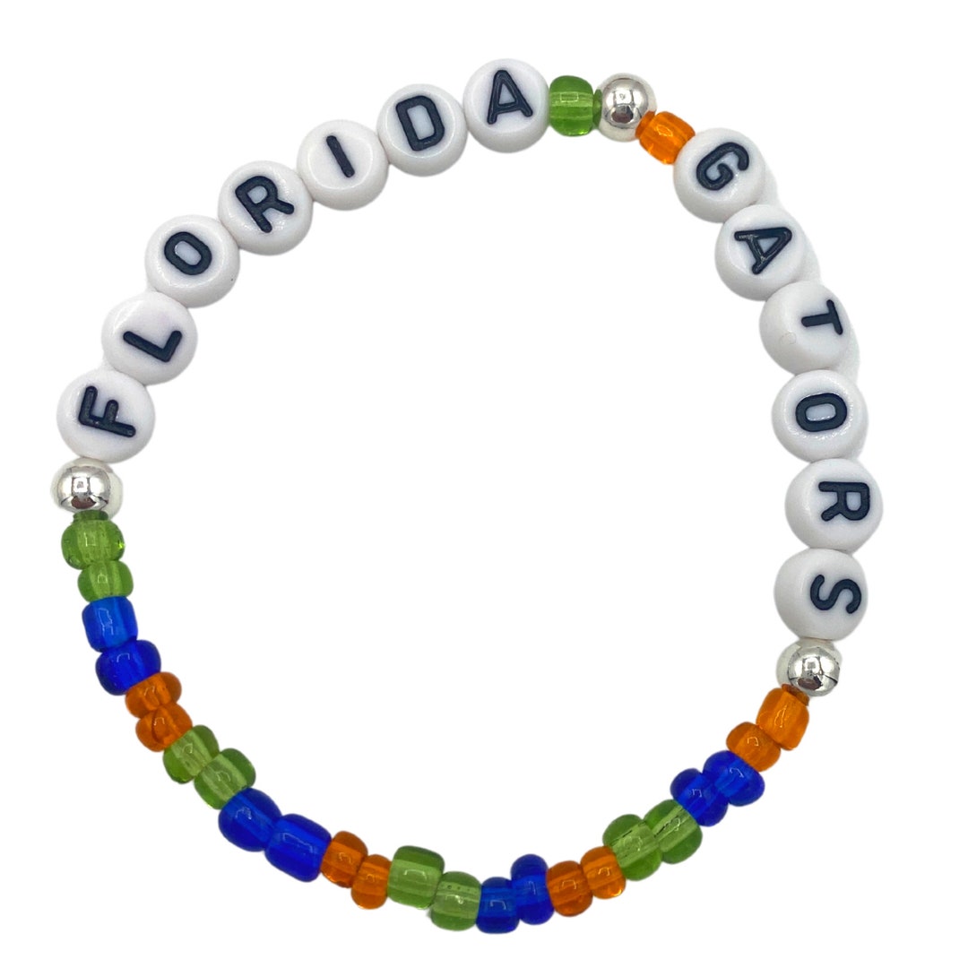 FLORIDA GATORS Beaded Bracelet Letter Bracelet Sassy & - Etsy