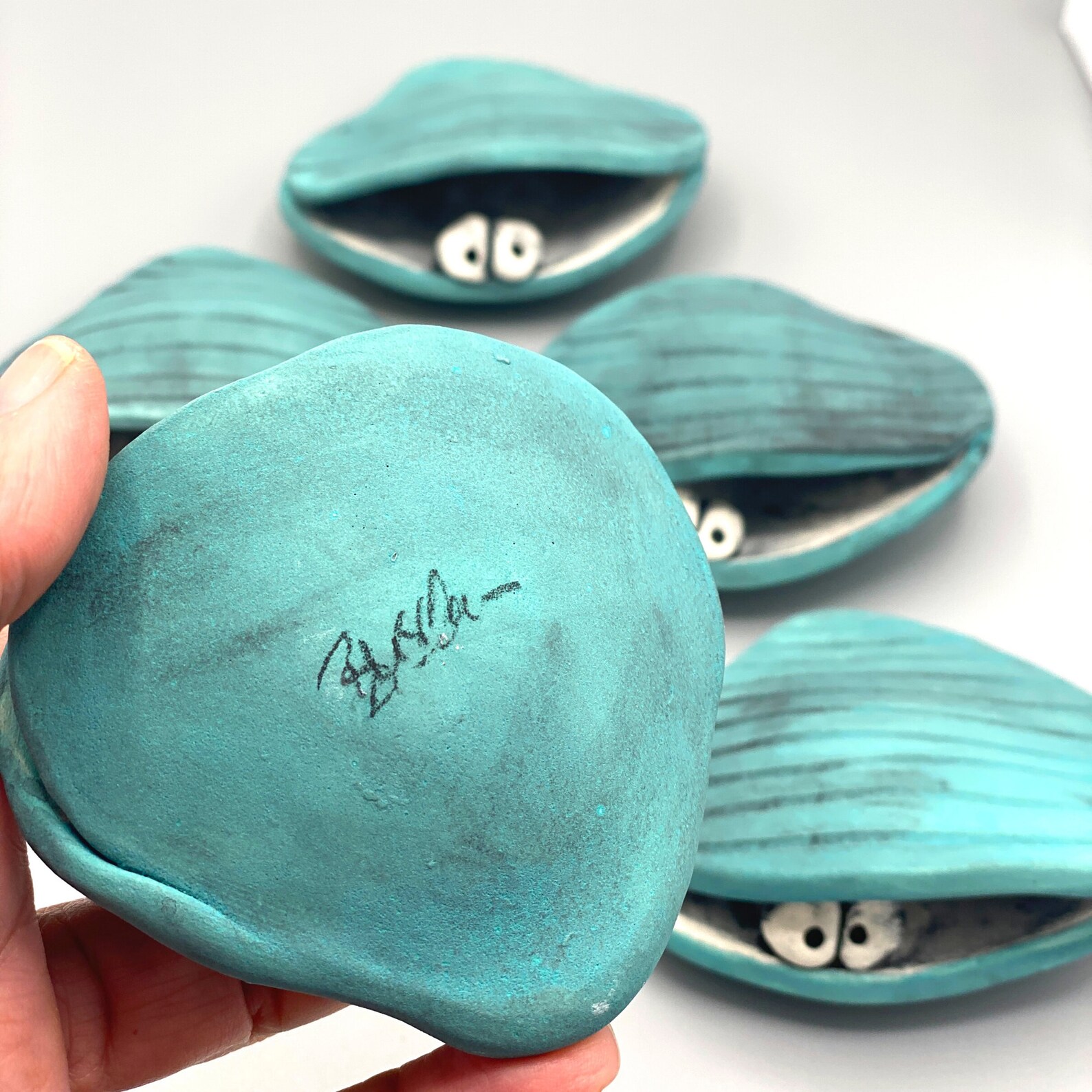 Happy as a Clam Ceramic Clam Artisan Friend Gift | Etsy