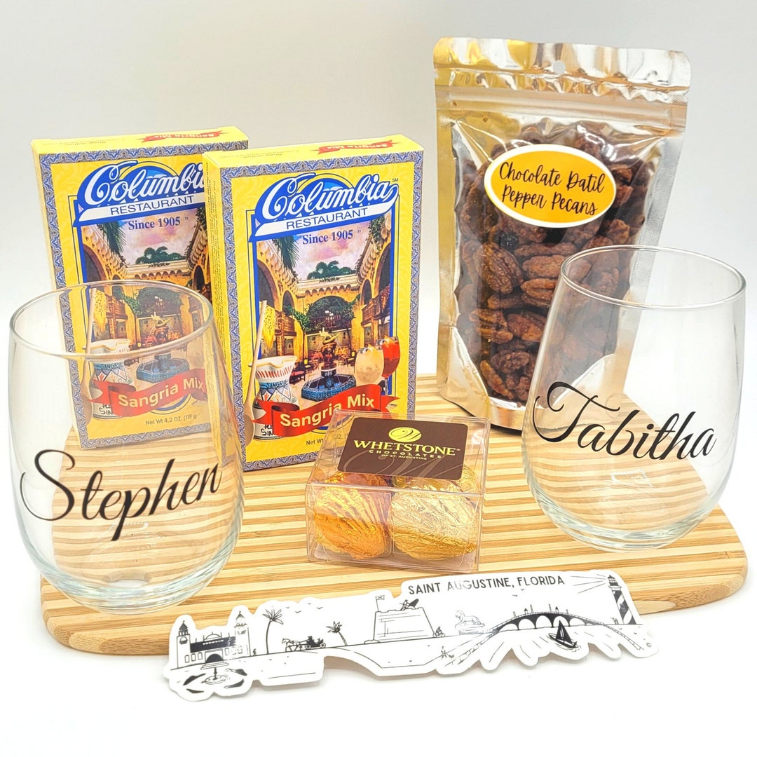 PERSONALIZED SANGRIA GIFT Set: Wine Glasses, Columbia Restaurant ...