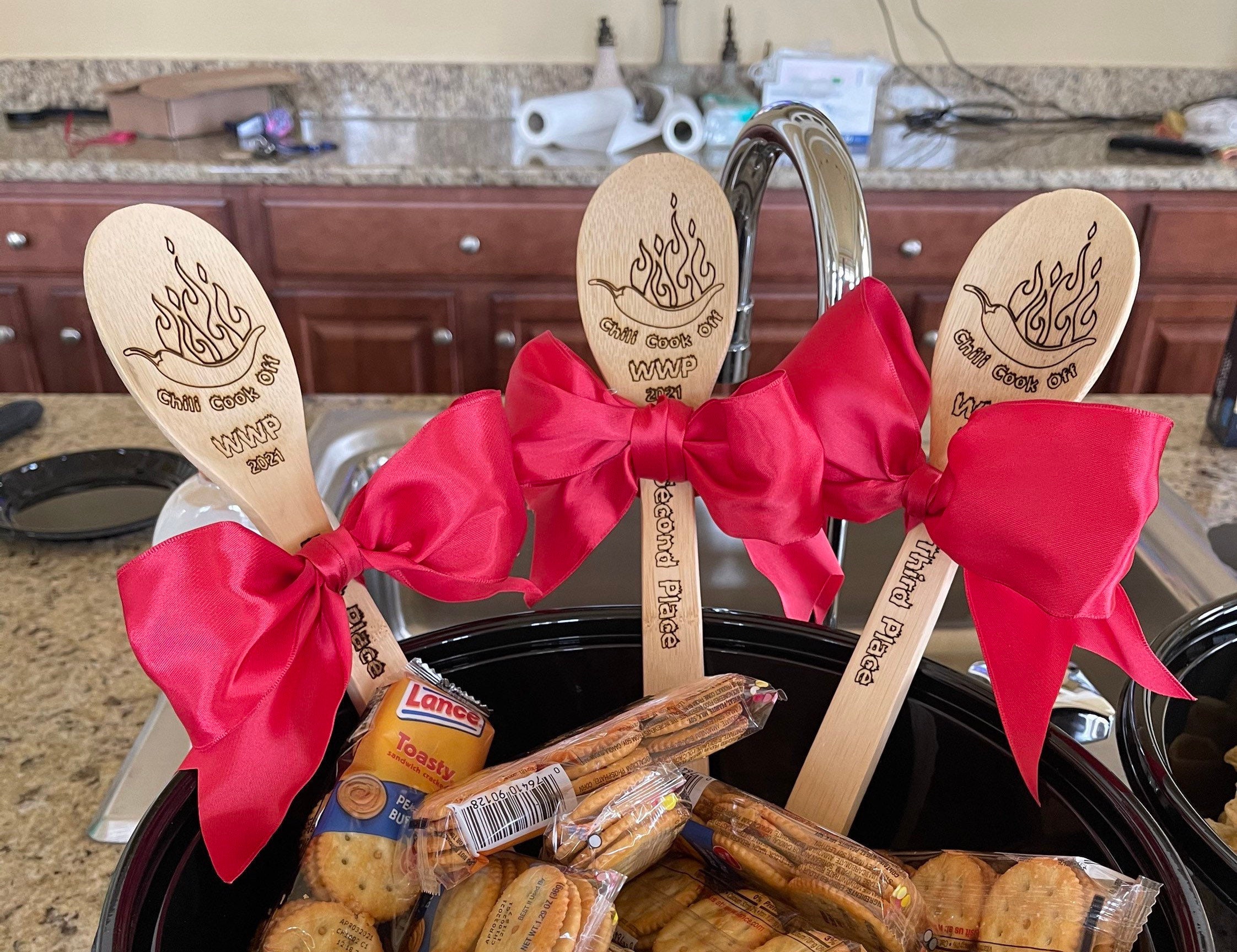 Chili Cook off Bamboo Spoonscustom Spoon and Handle | Etsy