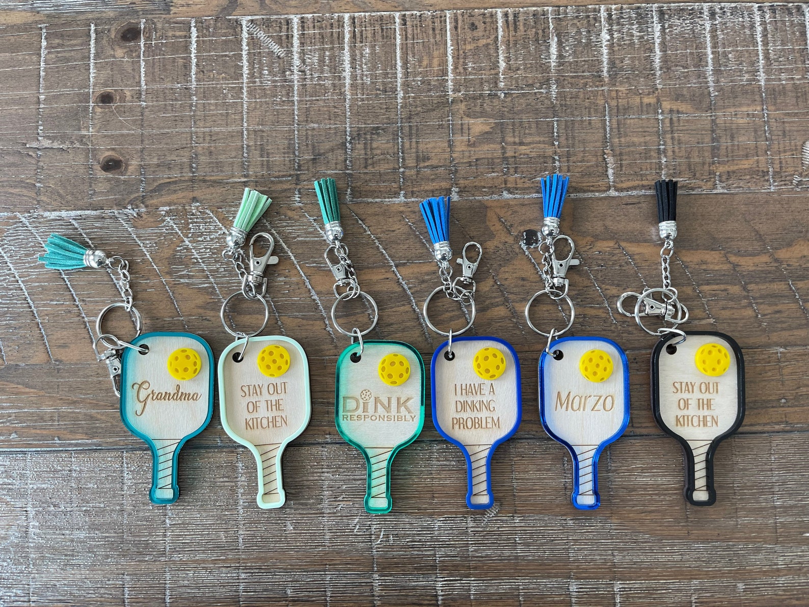 Pickleball Keychain or Bag Tag, Engraved With Name and Saying - Etsy Canada