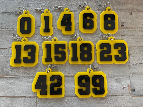 Varsity Number Bag Tag Custom Your Team Colors Soccer - Etsy