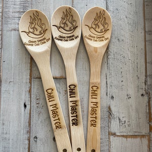 Chili Cook off Bamboo Spoons,custom Spoon and Handle, Personalized Cook ...
