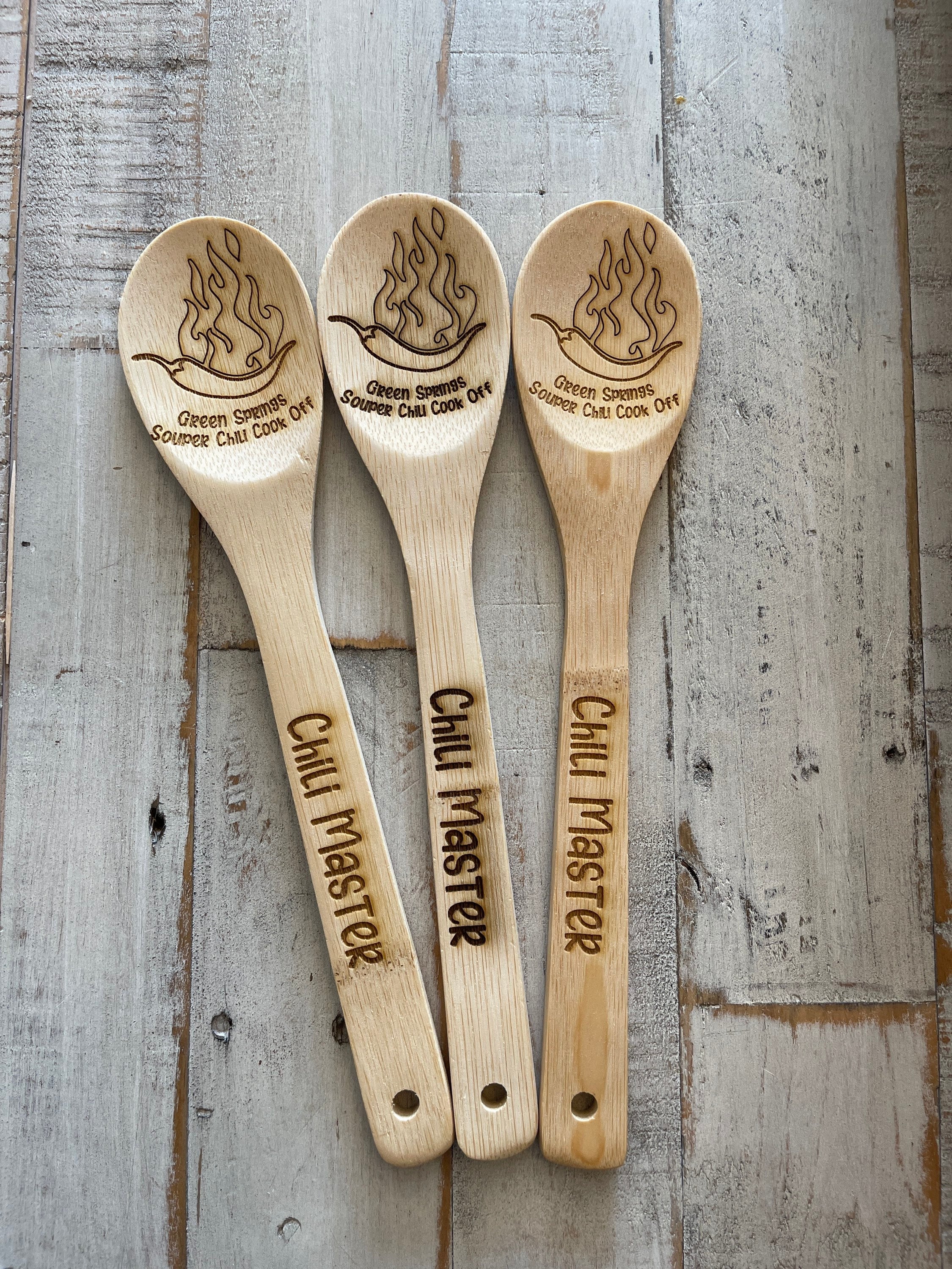 Chili Cook off Bamboo Spoonscustom Spoon and Handle | Etsy