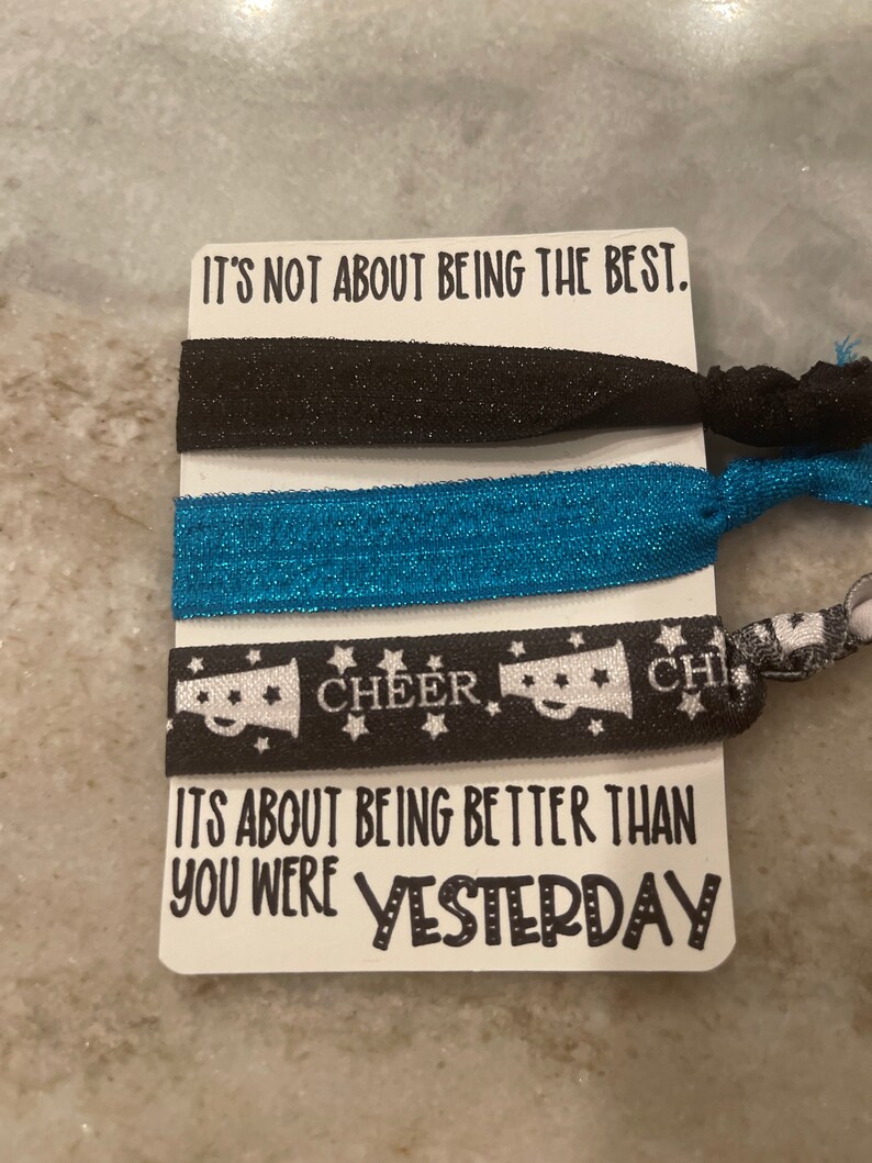 Motivational Cheer Hair Ties. 9 Sayings Your Team Colors. - Etsy
