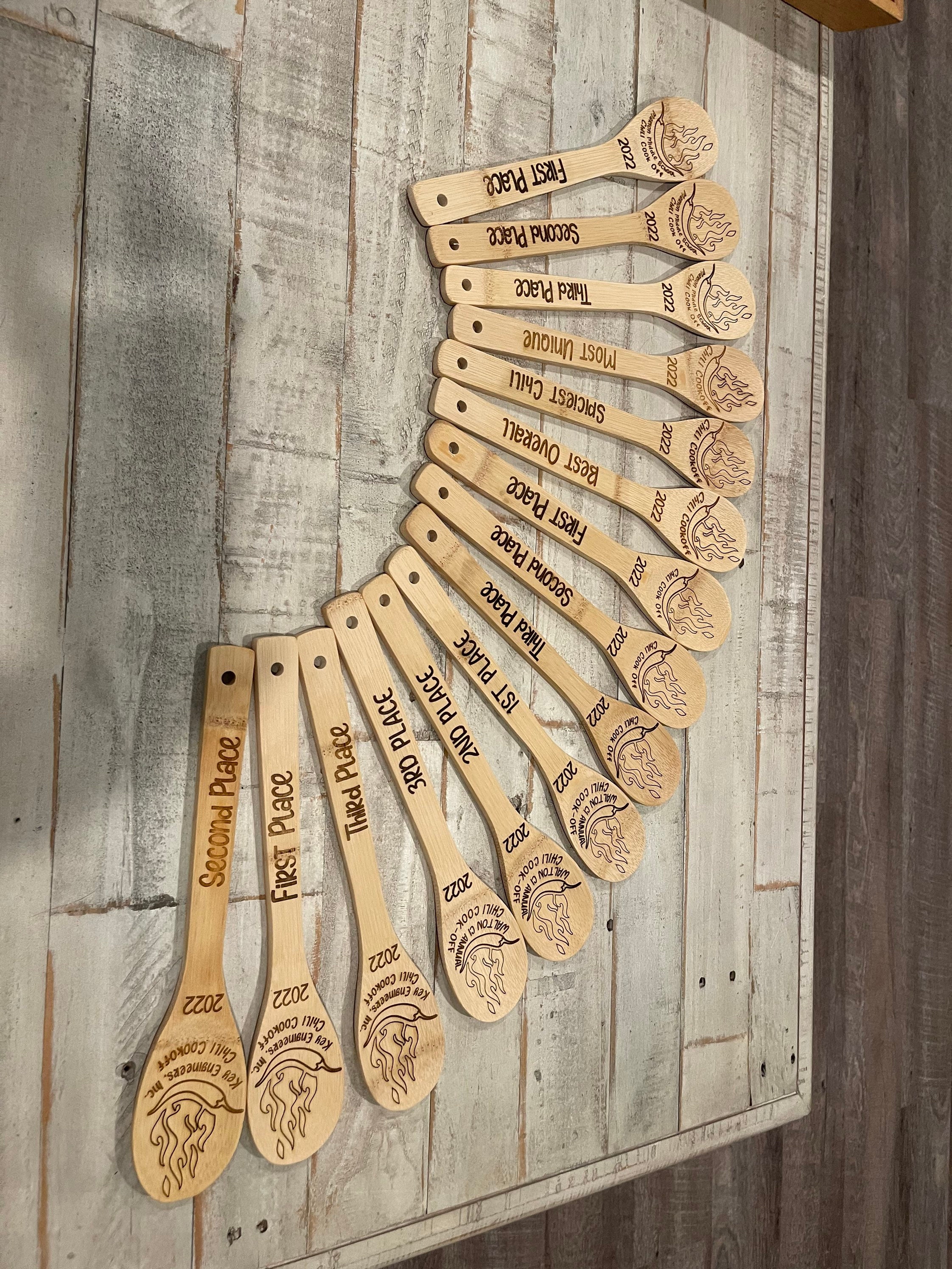 Chili Cook off Bamboo Spoonscustom Spoon and Handle | Etsy