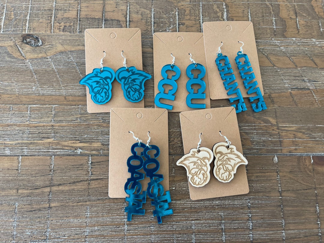Chanticleer Earrings Chants Up Coastal CCU Football - Etsy