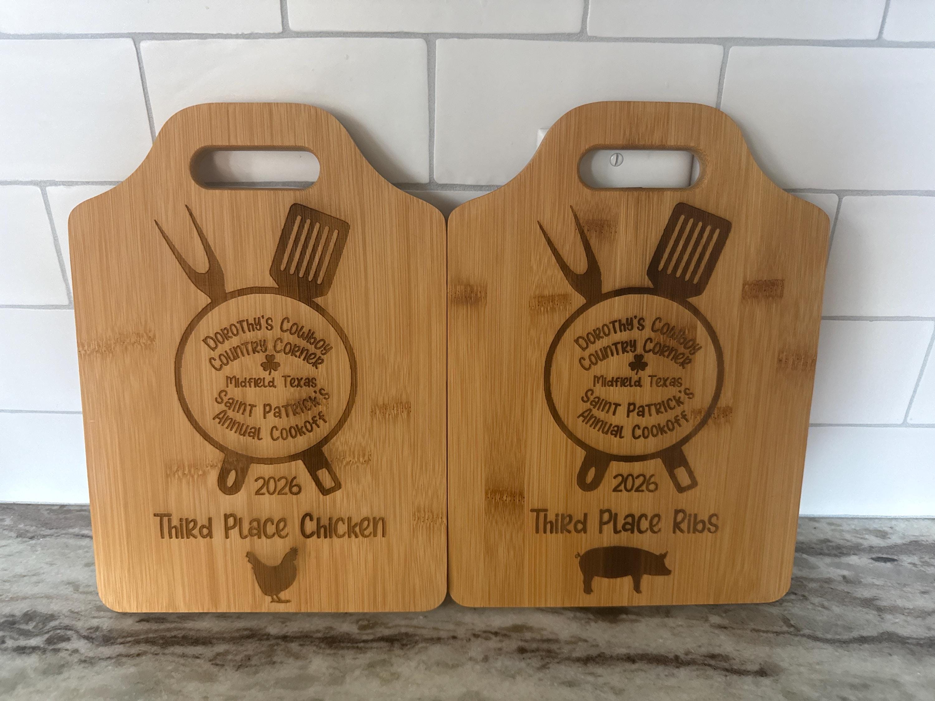 BBQ Cookoff Prize, Custom Engraved Cutting Board and Spoon - Etsy