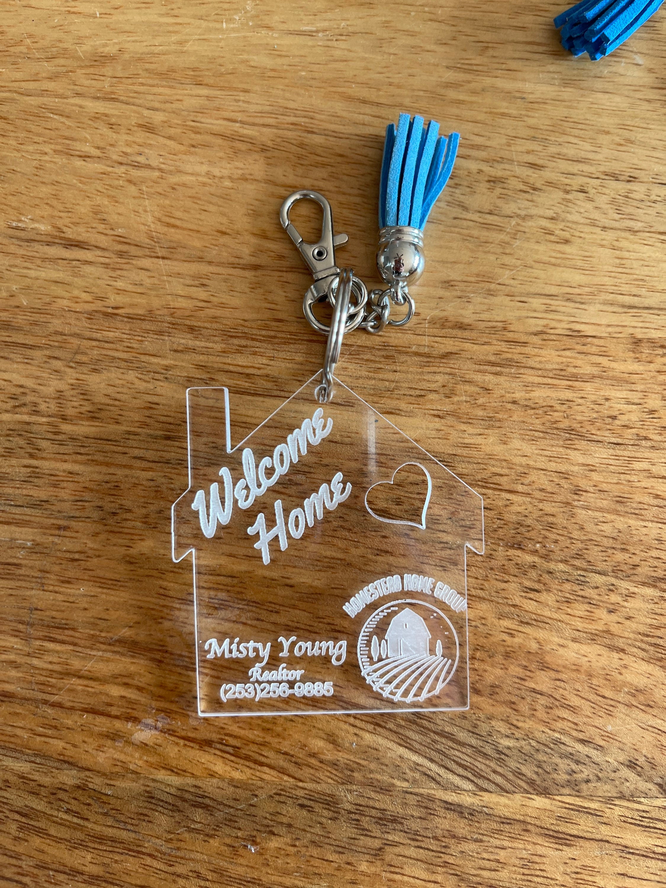 Realtor Custom Engraved Acrylic Keychain Your Real Estate - Etsy