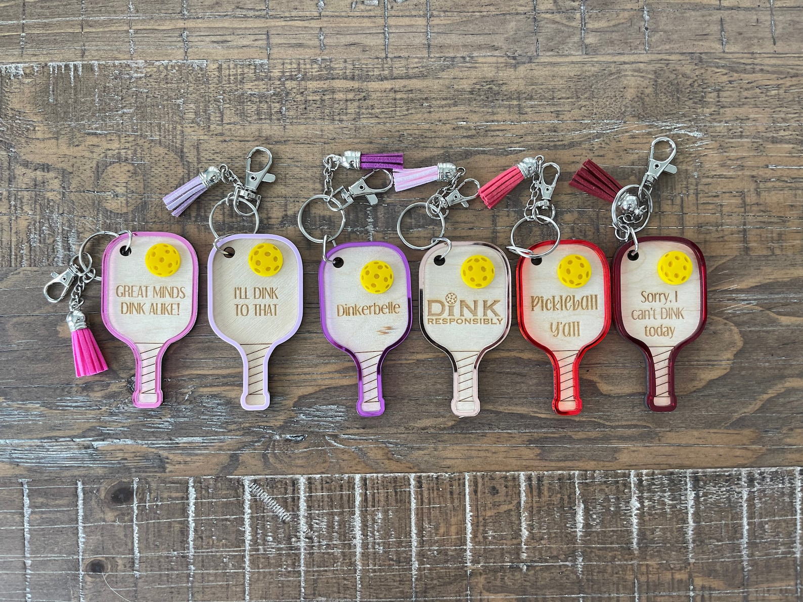 Pickleball Keychain or Bag Tag, Engraved With Name and Saying - Etsy Canada