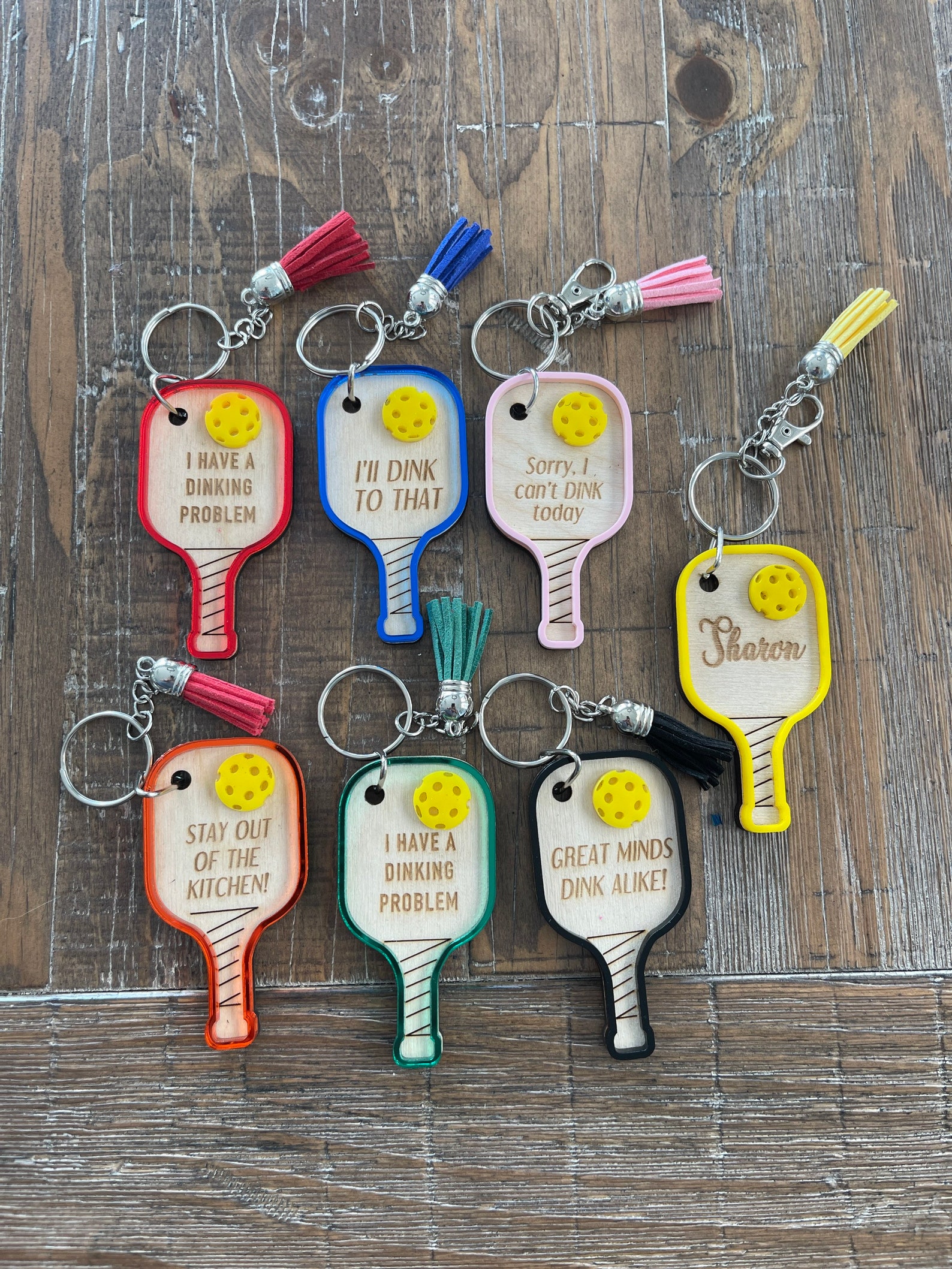 Pickleball Keychain or Bag Tag, Engraved With Name and Saying - Etsy Canada