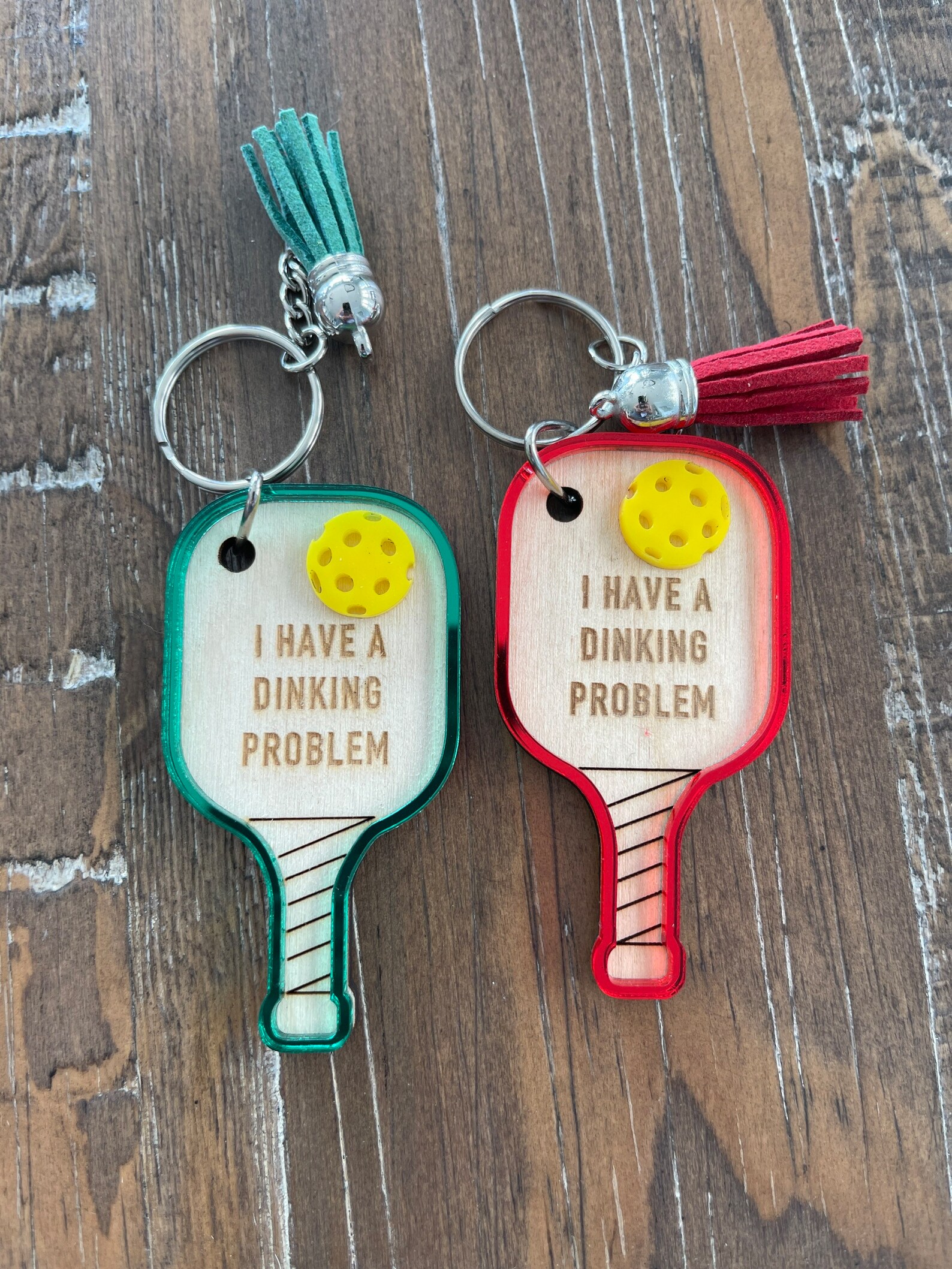 Pickleball Keychain or Bag Tag, Engraved With Name and Saying - Etsy Canada