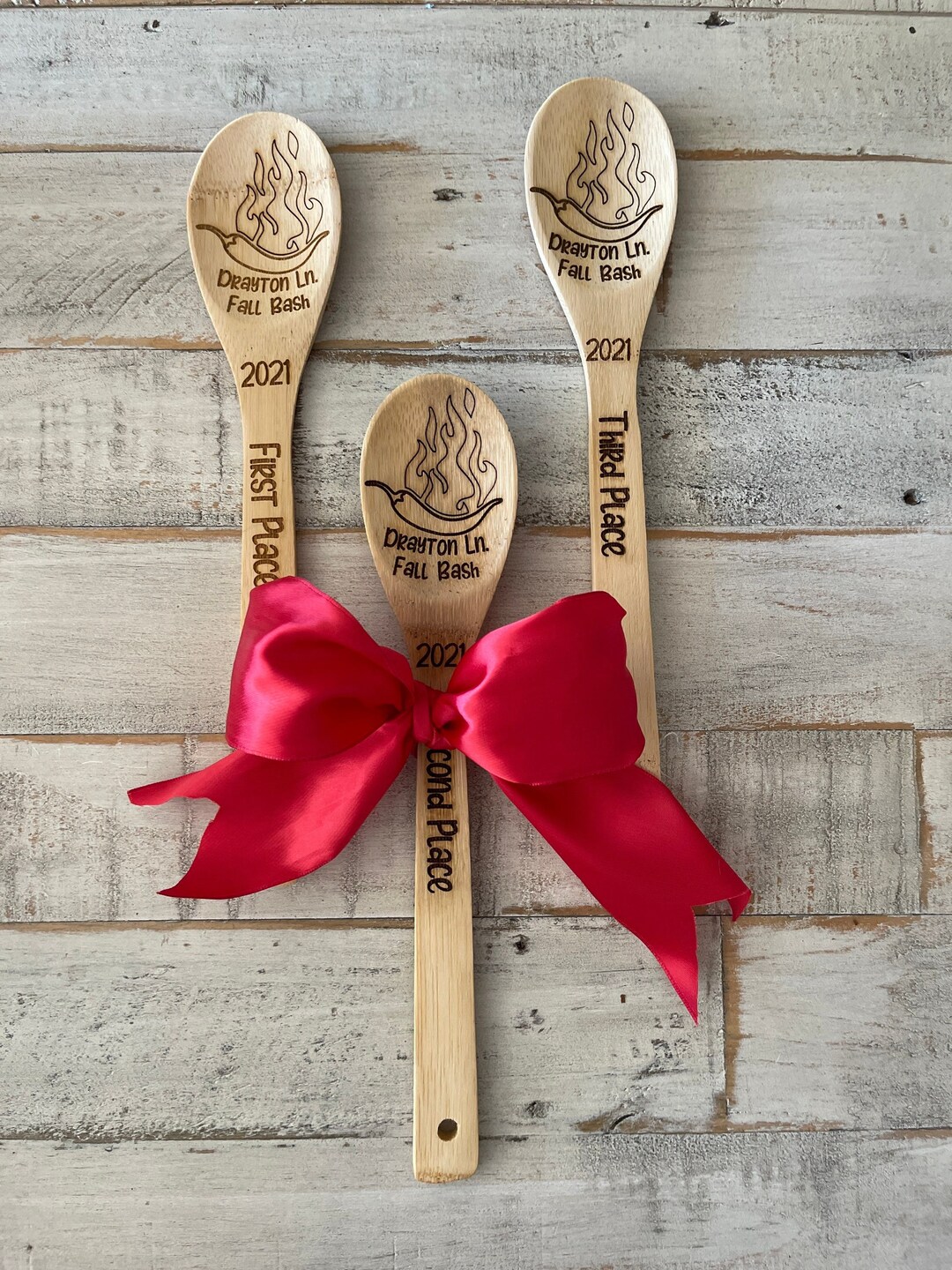 Chili Cook off Bamboo Spoons,custom Spoon and Handle, Personalized Cook ...