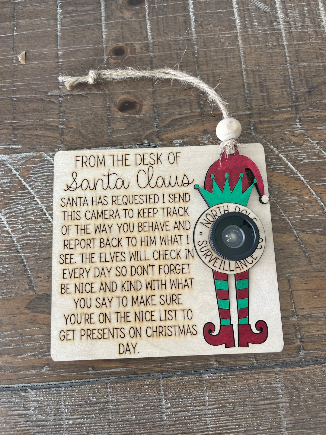 Desk of Santa, Elf Arrival With Elf Cam Ornament, Santa Watch, Elf ...