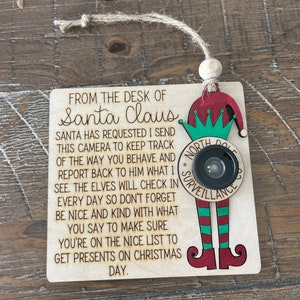 Desk of Santa, Elf Arrival With Elf Cam Ornament, Santa Watch, Elf ...