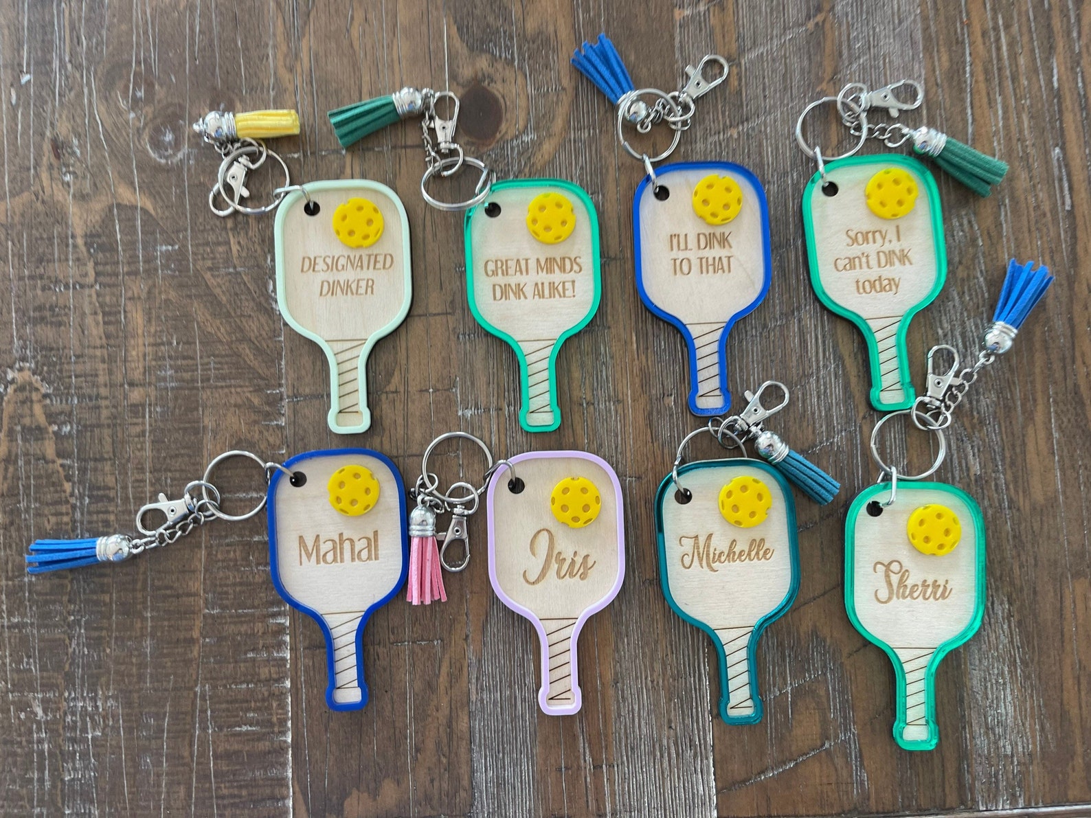 Pickleball Keychain or Bag Tag, Engraved With Name and Saying - Etsy Canada