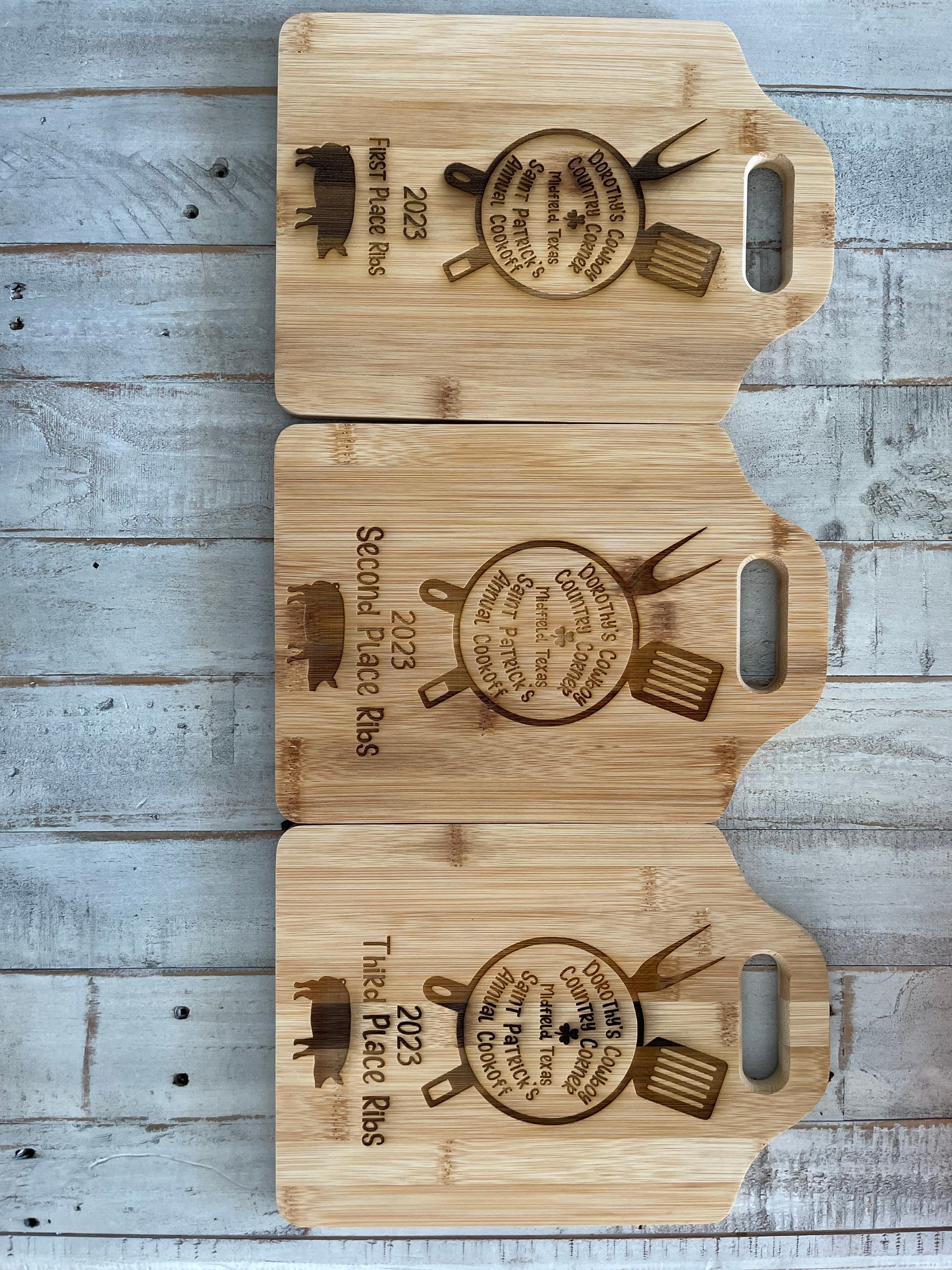 BBQ Cookoff Prize, Custom Engraved Cutting Board and Spoon - Etsy