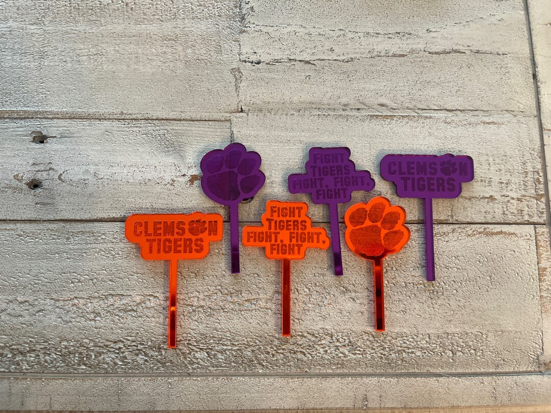 Clemson Tigersinspired, Set of 12 Cupcake Picks, Fight Fight Fight - Etsy