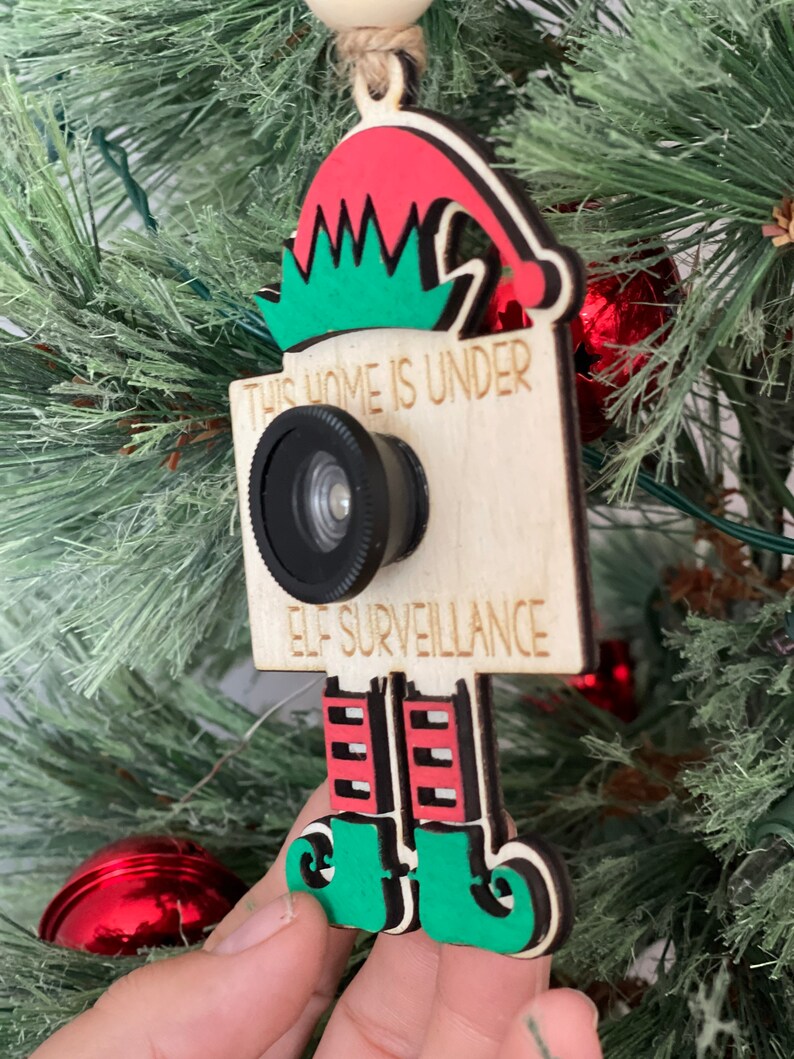 Elf Cam Ornament, Santa Watch, Elf Surveillance, North Pole Santa Cam ...