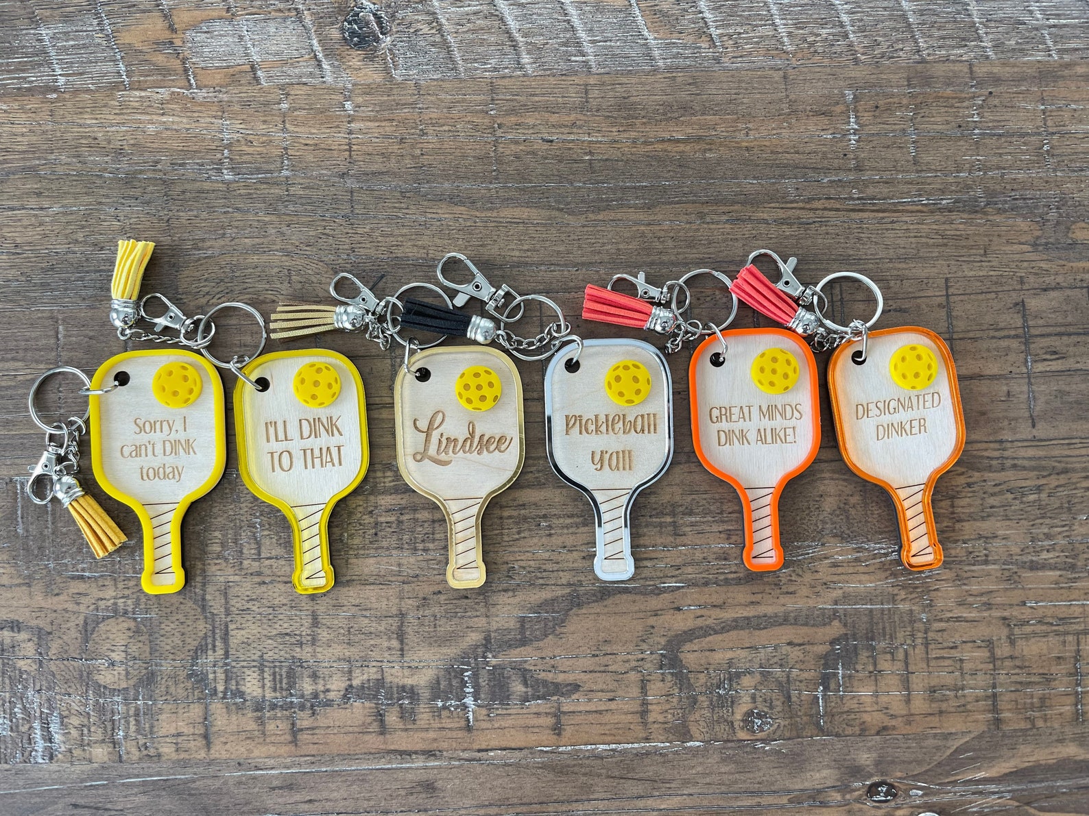 Pickleball Keychain or Bag Tag, Engraved With Name and Saying - Etsy Canada