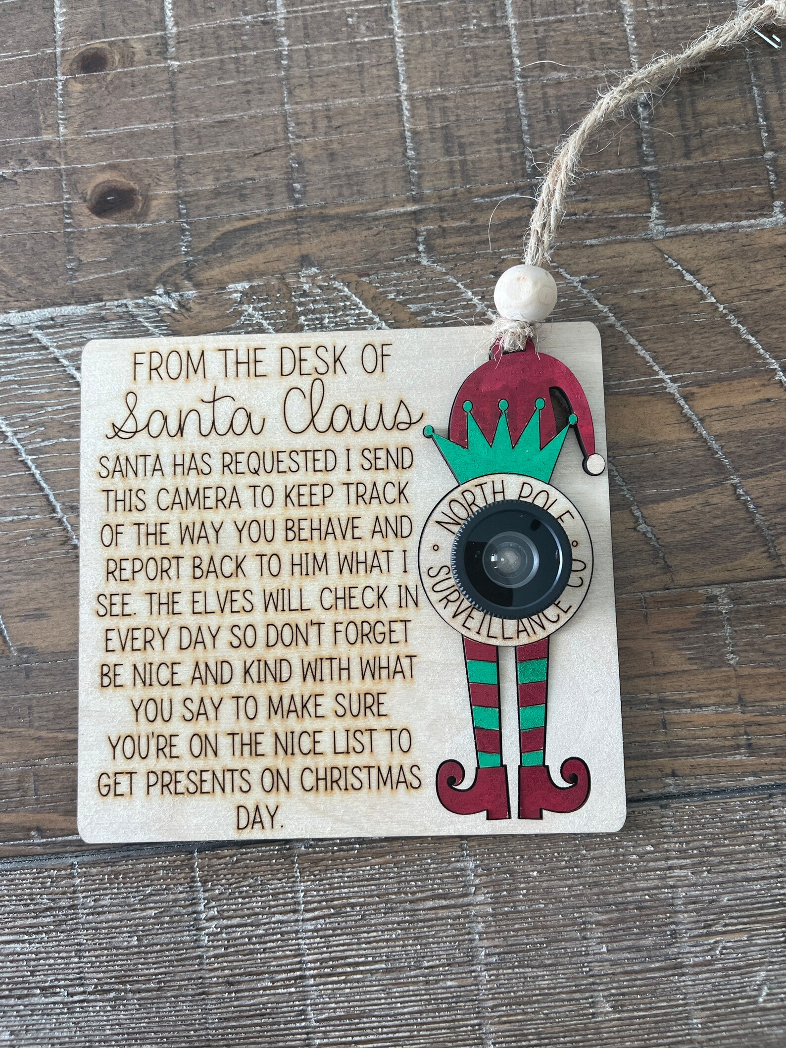 Desk of Santa, Elf Arrival With Elf Cam Ornament, Santa Watch, Elf ...
